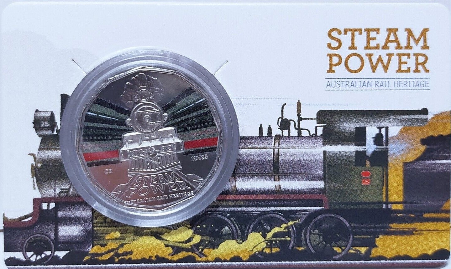 2022 50c Australian Steam Power Train Coin - The Commonwealth Railways NM25 | Hunter Coins