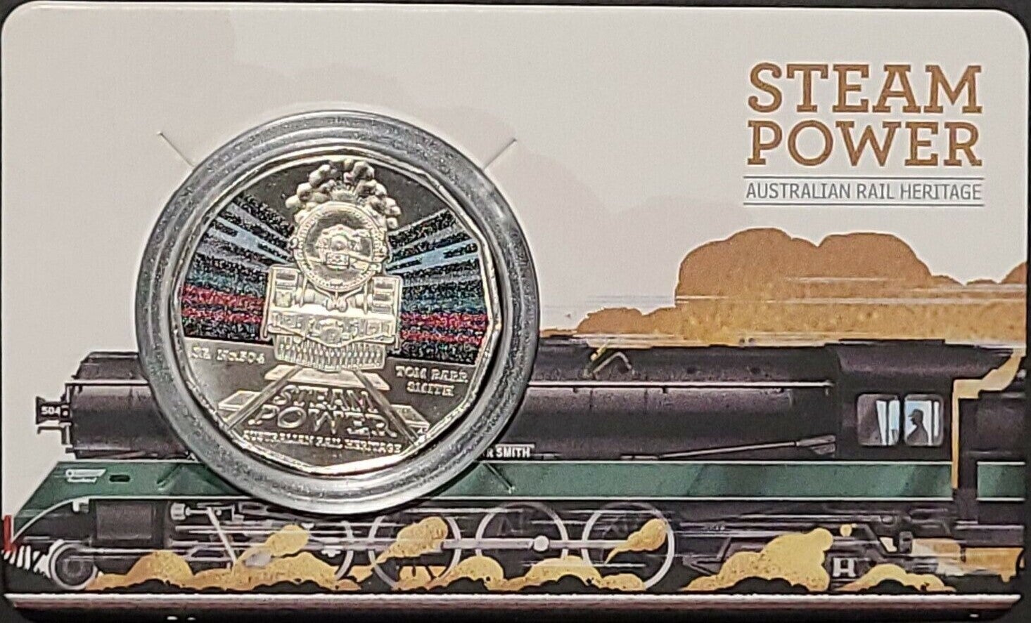 2022 50c 'SA Railways - 500 Class No.504 Train Steam Power' | Hunter Coins